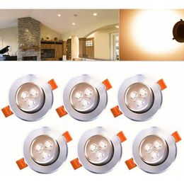 VINGO - 6 x led Einbaustrahler 230V/12V 3W Warmweiß Einbaustrahler 245lm Deckenstrahler Schwenkbar Deckeneinbaustrahler Einbauspot Spot