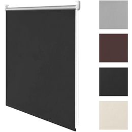 VINGO - Verdunkelungsrollo Klemmfix ohne Bohren 100% Polyester 60cm x 160cm Schwarz Verdunklungsrollo Fensterrollo Rollo Seitenzugrollo Klemmrollo