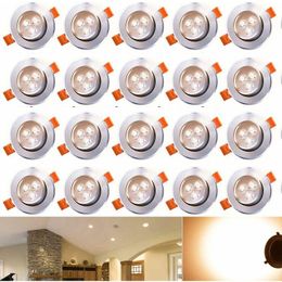 VINGO 20x LED Einbaustrahler Einbau-Spots Schwenkbar 3W Leuchtmittel Decken-Leuchte Einbaulampe Warmweiß Deckeneinbauleuchte Spots 230V