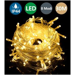 30M 300 led Lichterkette Warmweiß 8 Lichtmodi IP44 Party Garten Innen Außen Deko Weihnachtsbeleuchtung - VINGO