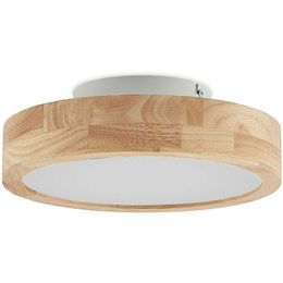 Lanira LED-Deckenlampe aus Eichenholz, 30cm - Holz hell, weiß - LINDBY