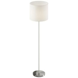 Everly Stehlampe mit Textilschirm - weiß, nickel matt - LINDBY