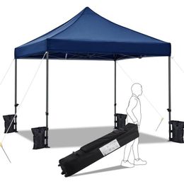 Yaheetech Faltpavillon Pavillon 3x3 wasserdicht stabil, 323/332/341 cm höhenverstellbar faltbar Pop up Faltzelt, UV-Schutz 50+ für Garten Hochzeit Camping,