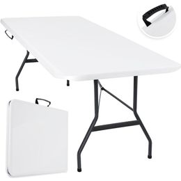 Kesser Buffettisch Tisch klappbar Kunststoff 183x76 cm Campingtisch Partytisch Klapptisch Gartentisch für Garten Terrasse und Balkon zusammenklappbar Weiß