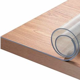 Tischdecke 2 mm Wasserdicht Transparent Durchsichtige Tischfolie aus pvc Rechteckiger Tischschut 80x140 cm - WOLTU