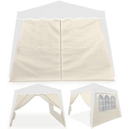 Deuba 2x Seitenwand Seitenteile Pavillon Faltpavillon 3x3m Capri Partyzelt Gartenzelt Zelt beige