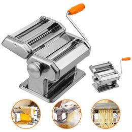 VINGO Nudelmaschine aus Edelstahl Pastamaker Pastamaschine Die Nudel Maschine für frische Pasta Spaghetti Lasagne Tagliatelle - Argent