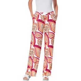 Heine Damen Schlupfhose mit 2 Taschen pink-ecru-bedruckt Gr&ouml;&szlig;e 46