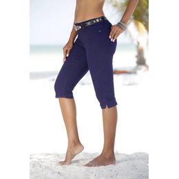 Beach Time Beachtime 3/4-Hose mit Elasthan, Caprihose, Sommerhose, blau