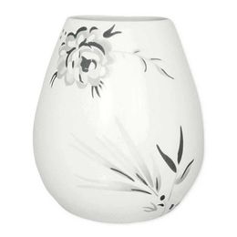 GreenGate Dekovase GreenGate Vase ASLAUG Weiß mit Blumen 20x17