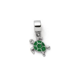 DUR Charm-Einhänger DUR Schmuck: Charm "Turtle" mit grünem Steinsand F290