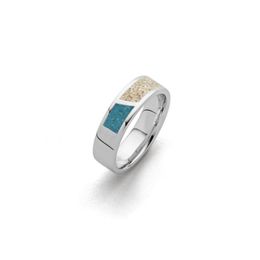 DUR Fingerring DUR Schmuck: Ring "Duett" mit Strandsand und blauem Steinsand
