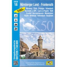 UK50-18 Nürnberger Land - Frankenalb, Karte (im Sinne von Landkarte)