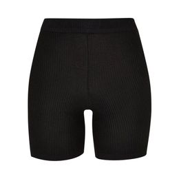 Urban Classics Radlerhose Urban Classics Damen Ladies Rib Knit Shorts (1-tlg), schwarz