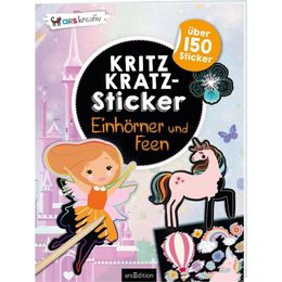 Ars Edition Kritzkratz-Sticker - Einhörner und Feen, Kartoniert (TB)