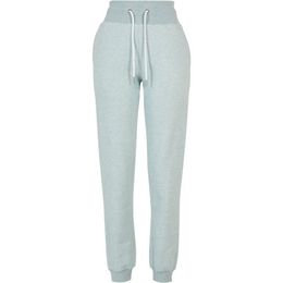 Urban Classics Stoffhose Urban Classics Damen Ladies High Waist Color Melange Sweat Pants (1-tlg), grün