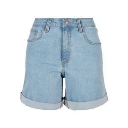 Urban Classics Stoffhose Damen Ladies Organic Stretch Denim 5 Pocket Shorts (1-tlg), blau