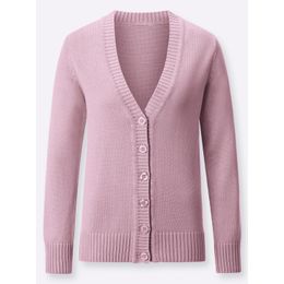 WITT Damen Strickjacke mit farblich abgestimmten Kn&ouml;pfen, altros&eacute;, Gr&ouml;&szlig;e 36
