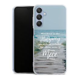 DeinDesign Galaxy A25 5G Handy Silikon H&uuml;lle Case transparent Handyh&uuml;lle Statement Beach Spruch Silikon Case