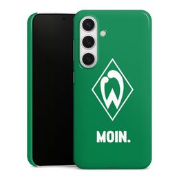 DeinDesign Galaxy S24 Handy Premium Case Smartphone Handyh&uuml;lle Schutzh&uuml;lle gl&auml;nzend Moin Official Licensed Product Sv Werder Bremen Premium Case