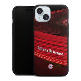 DeinDesign iPhone 15 Handy Premium Silikon H&uuml;lle Handyh&uuml;lle schwarz Case Fc Bayern M&uuml;nchen Stadium Fcb Silikon Premium Case