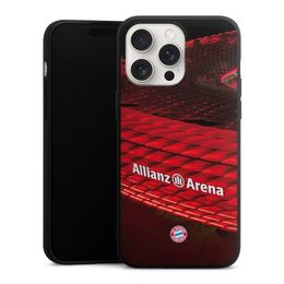 DeinDesign iPhone 15 Pro Max Handy Premium Silikon H&uuml;lle Handyh&uuml;lle schwarz Case Fc Bayern M&uuml;nchen Stadium Fcb Silikon Premium Case