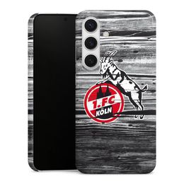 DeinDesign Galaxy S24 Handy Premium Case Smartphone Handyh&uuml;lle Schutzh&uuml;lle gl&auml;nzend 1. Fc K&ouml;ln Wooden Look Official Licensed Product Premium Case