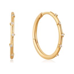 Ania Haie Paar Creolen Damen-Creolen 585er Gelbgold Diamant (Paar), goldfarben
