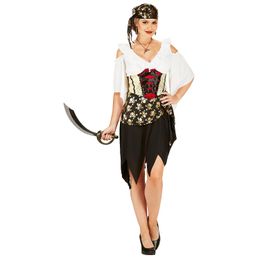 buttinette Piratin-Kleid für Damen, schwarz-gold