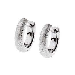 Ernstes Design Paar Creolen Edelstahl Scharniercreolen gekratzt / poliert Ø 13 mm, 3 mm