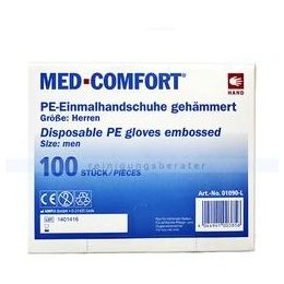 Lebensmittelhandschuhe PE Ampri Med Comfort transparent L Dispenser Polyethylen Lebensmittelhandschuhe gehämmert