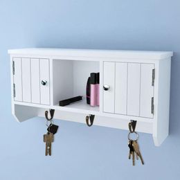 Bonnevie - Wandschrank Badschrank für Schlüssel mit Türen und Haken vidaXL