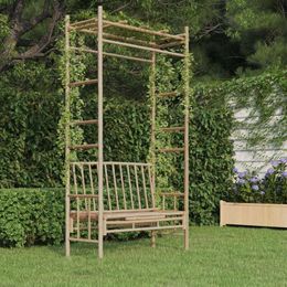 Gartenbank Ruhebank mit Pergola 116 cm Bambus vidaXL