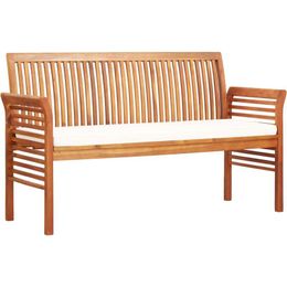 Bonnevie - 3-Sitzer Gartenbank Doppelsitzbank mit Kissen 150 cm Massivholz Akazie vidaXL