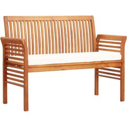 2-Sitzer Gartenbank Doppelsitzbank mit Kissen 120 cm Massivholz Akazie vidaXL