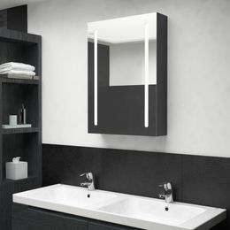 LED-Spiegelschrank，Bad Spiegelschrank fürs Bad Glänzend Schwarz 50x13x70 cm vidaXL