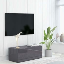 Bonnevie - TV-Schrank,TV-Möbel Hochglanz-Grau 80x34x30 cm Holzwerkstoff vidaXL