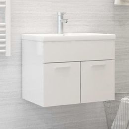 Waschbeckenunterschrank，Waschtischunterschrank Hochglanz-Weiß 60x38,5x46cm vidaXL