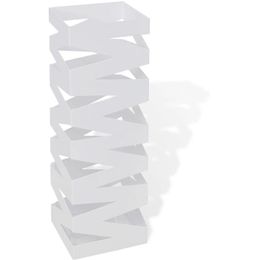 Bonnevie - Schirmhalter Schirmständer Gehstock Stahl weiß quadratisch 48,5 cm vidaXL795231