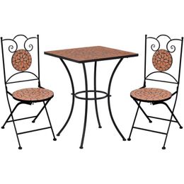 Bonnevie - 3-tlg. Bistro-Set Mosaik Keramik Terrakotta vidaXL342091