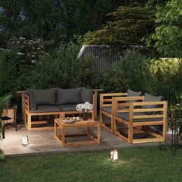 5-tlg. Garten-Lounge-Set,Gartenmöbel-Set mit Auflagen Massivholz Akazie vidaXL
