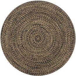 Teppich，Fußmatte Handgefertigt Jute Schwarz und Natur 120 cm vidaXL