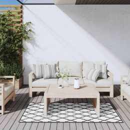 Outdoor-Teppich，Außenteppich Grau und Weiß 80x150 cm Beidseitig Nutzbar vidaXL