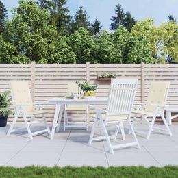 Bonnevie - Gartenstuhlauflagen für Hochlehner 4Stk. Outdoor-Kissen Creme 120x50x3cm Stoff vidaXL