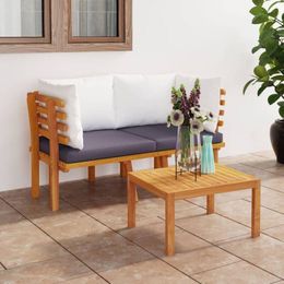 2-Sitzer-Gartensofa,Lounge-Sofa mit Kissen Massivholz Akazie vidaXL