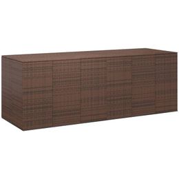 Garten-Kissenbox pe Rattan 291x100,5x104 cm Braun vidaXL414682