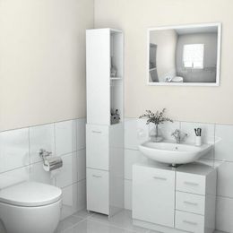Bonnevie - Badschrank,Badezimmerschrank Hochglanz-Weiß 25x26,5x170 cm Holzwerkstoff vidaXL