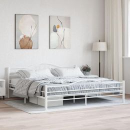 Bettgestell,Schlafzimmerbett Weiß Metall 200×200 cm vidaXL