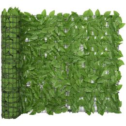 Bonnevie - Balkon-Sichtschutz,Balkonverkleidung mit Grünen Blättern 400x100 cm vidaXL