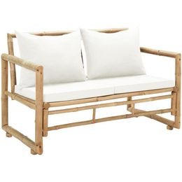 Bonnevie - 2-Sitzer Gartensofa,Lounge-Sofa mit Polstern Bambus vidaXL